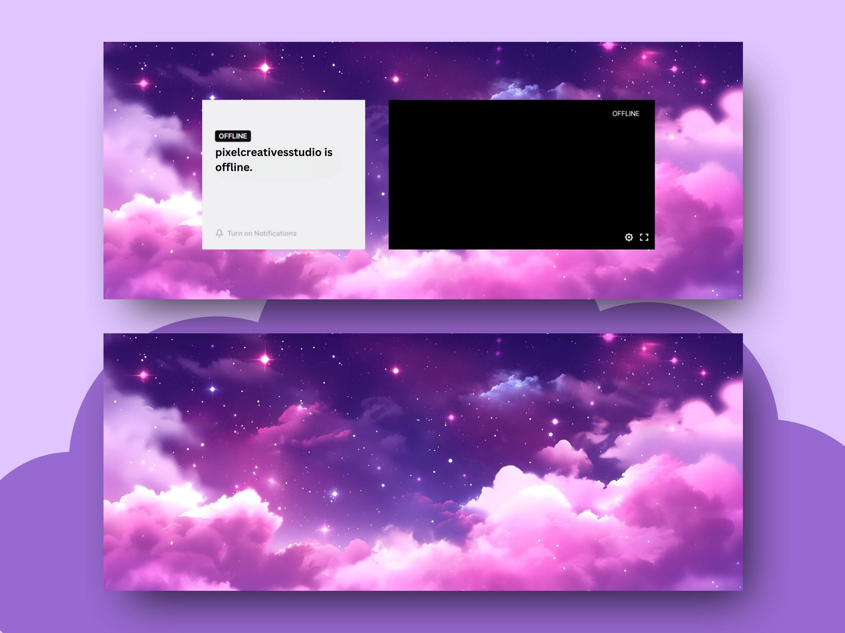 Purple Sky Streaming Banners Purple Aesthetic Night Sky Overlay Purple ...