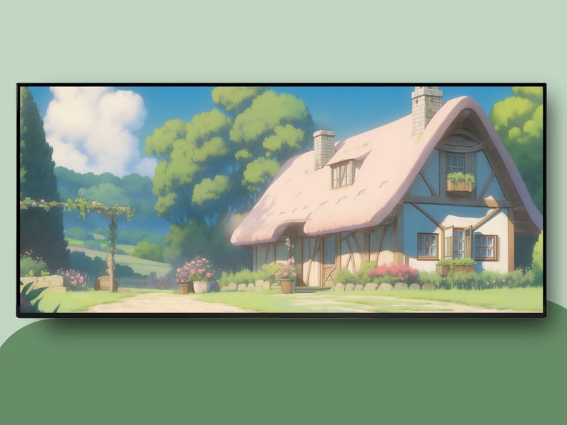 Anime Cottagecore Ultrawide Wallpaper Vintage Countryside Anime ...