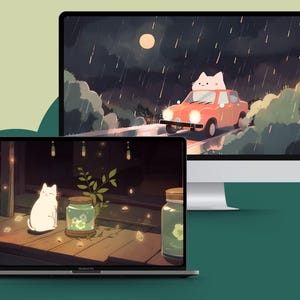Moody Cats Desktop Wallpaper Kawaii Background Laptop Wallpaper 4k ...