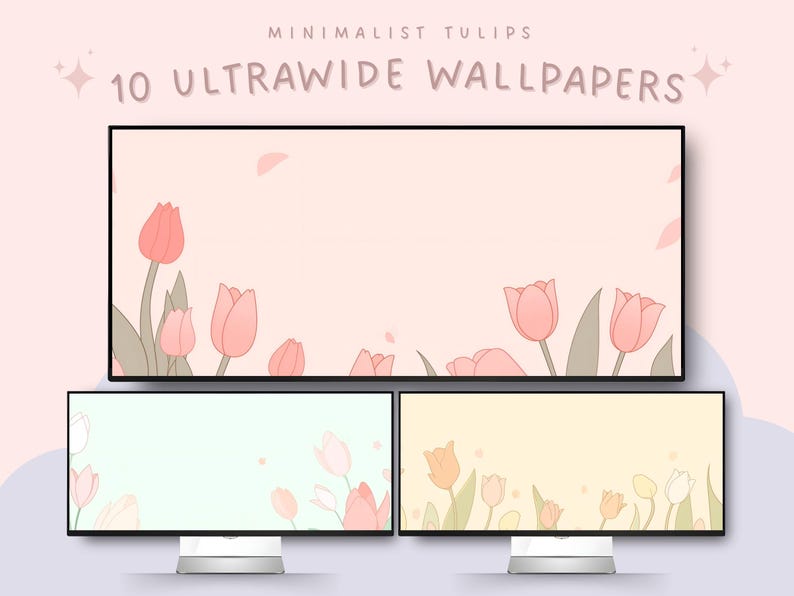 Minimalist Tulips Ultrawide Wallpaper Spring Flowers Wallpaper Tulip ...