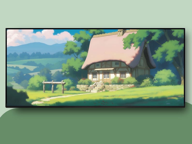 Anime Cottagecore Ultrawide Wallpaper Vintage Countryside Anime ...