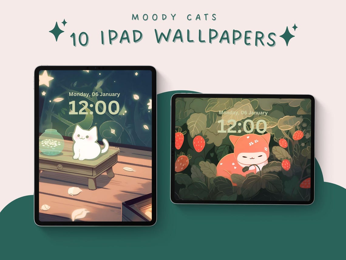 Moody Cats iPad Wallpaper Cute Cat Wallpaper Kawaii Wallpaper 4k ...