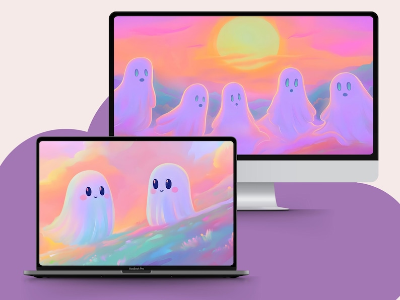 Watercolor Ghost Desktop Wallpaper Ghosts Wallpaper Halloween Wallpaper ...