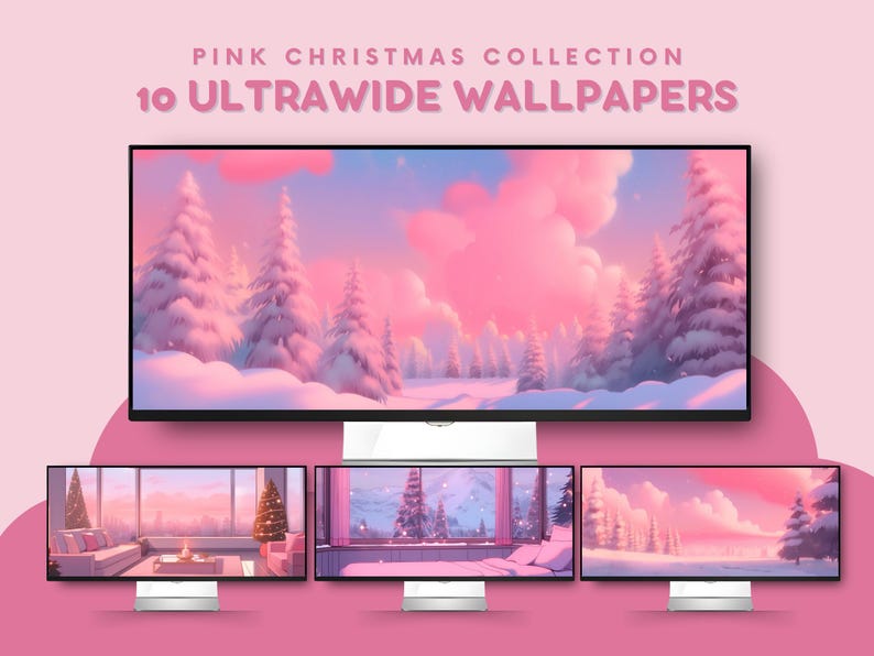 Pink Christmas Ultrawide Wallpaper Pinkmas Pastel Wallpaper Christmas ...