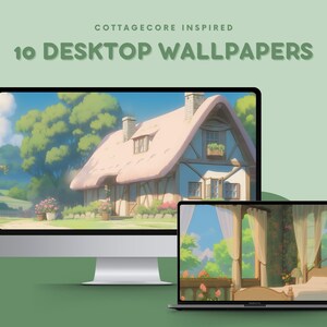 Anime Cottagecore Desktop Wallpaper Countryside Green Wallpaper Rural ...