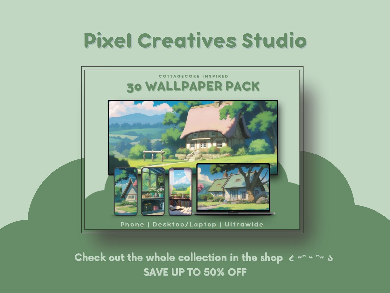 Anime Cottagecore Desktop Wallpaper Countryside Green Wallpaper Rural ...
