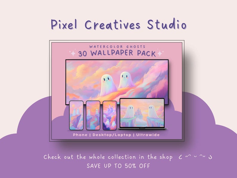 Watercolor Ghost Desktop Wallpaper Ghosts Wallpaper Halloween Wallpaper ...