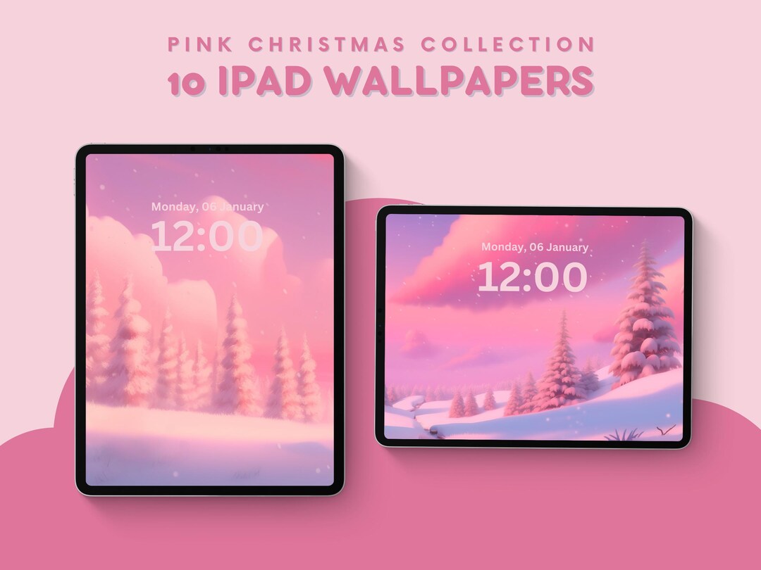 Pink Christmas iPad Wallpaper Pastel Christmas Wallpaper Tablet ...