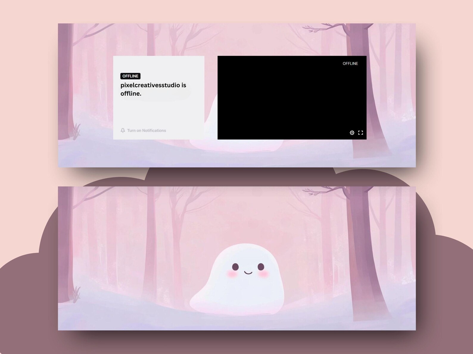 Winter Ghost Twitch Banner Cute Ghost Art Spooky Twitch Holiday Twitch ...