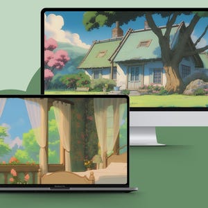 Anime Cottagecore Desktop Wallpaper Countryside Green Wallpaper Rural ...