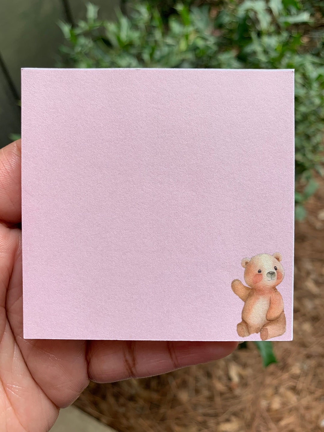 Pink Teddy Bear Notepad Pink Notepad, Memo Pad, Pink Stationery ...