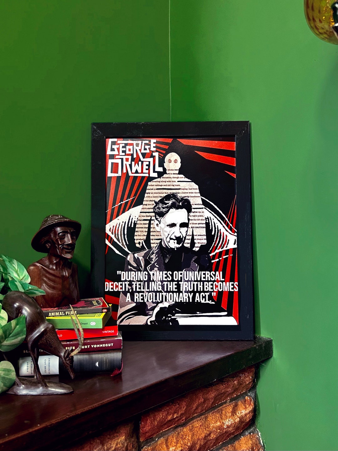 Theoldlibrary George Orwell Art Print / Author Quote Poster With ...