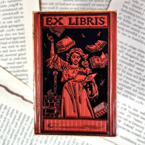 Wooden Ex Libris Rubber Stamp | Bookplate Stamp | From the Library of ...