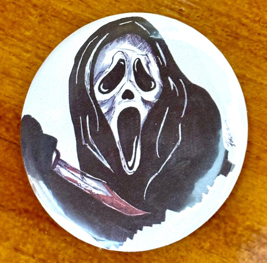 Ghostface scream Button Original Artwork Button for Jackets, Bags, and ...