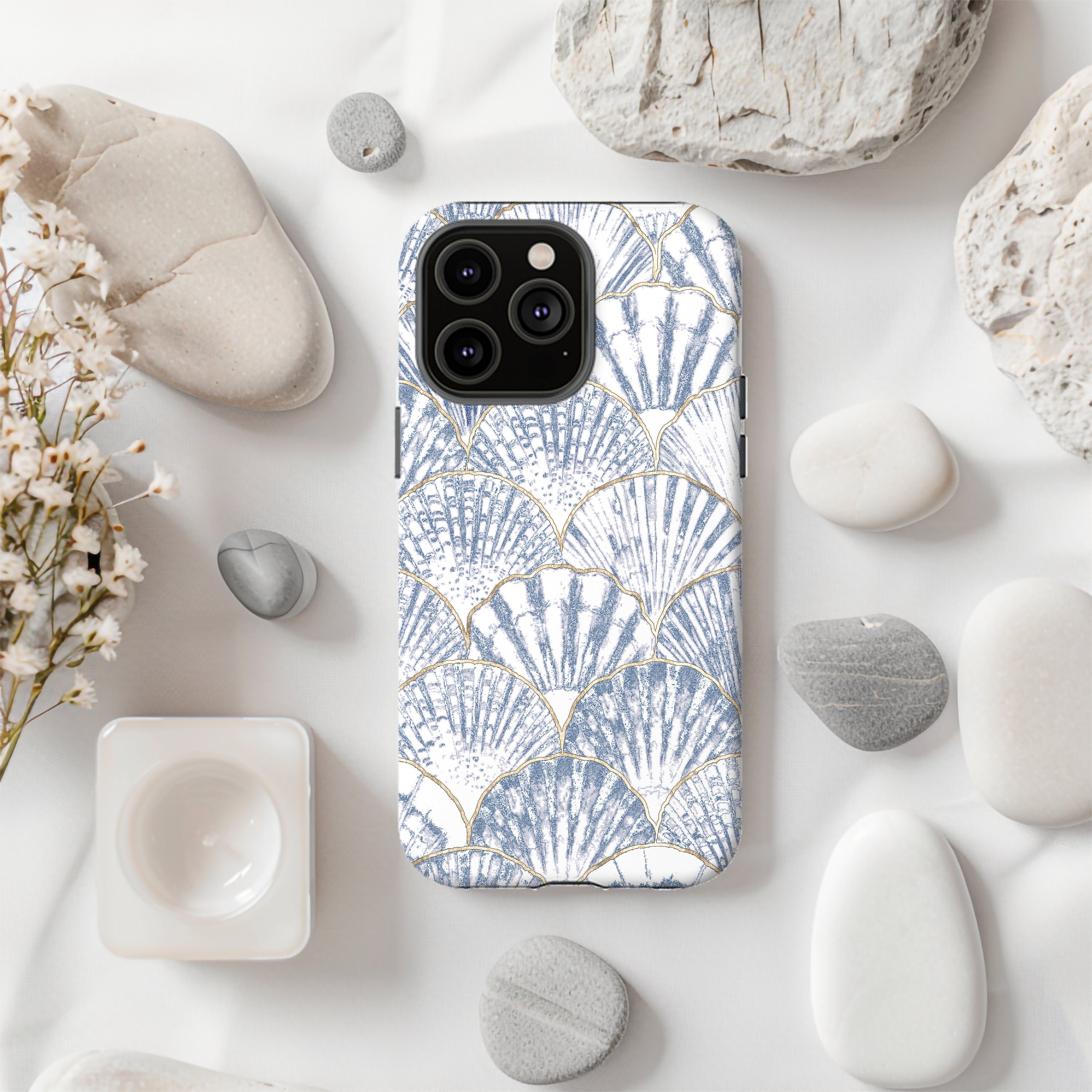 Blue Seashell Collage Phone Case, Beachy Tropical Phone Case, iPhone 15 ...