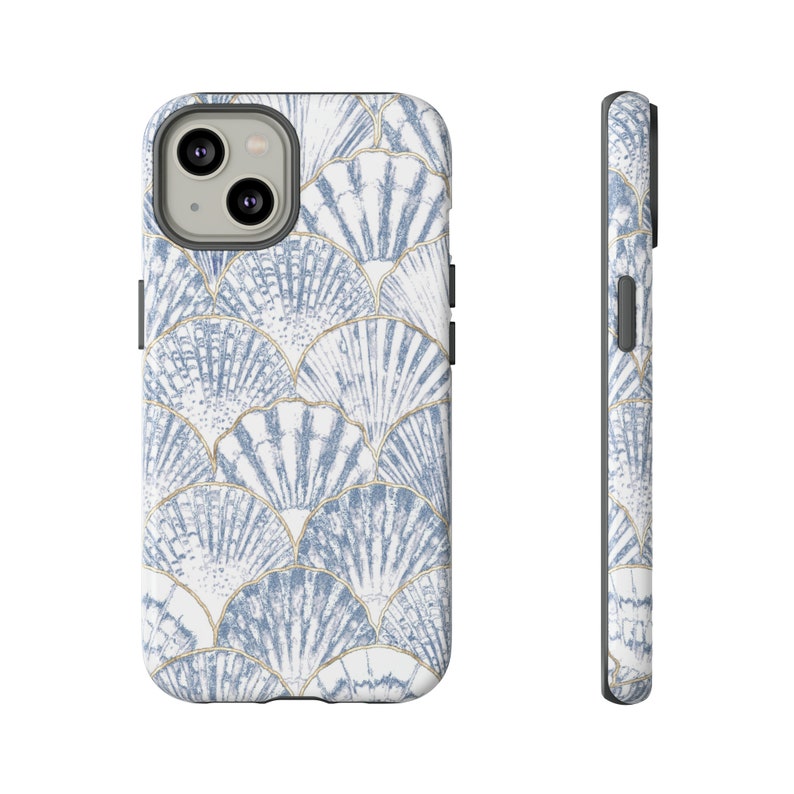 Blue Seashell Collage Phone Case, Beachy Tropical Phone Case, iPhone 15 ...
