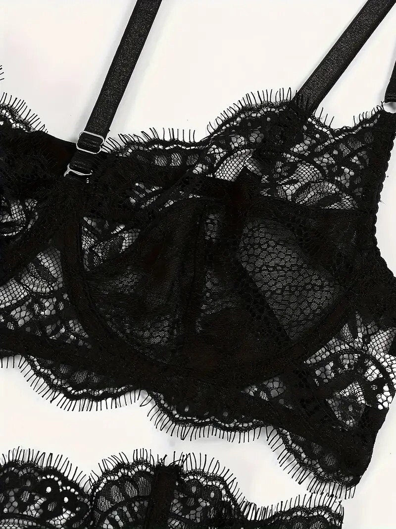 Floral Lace Lingerie Set - Etsy