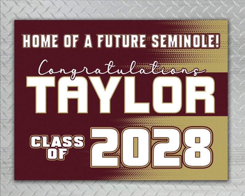 Custom Graduation Yard Sign 2-FSU Colors - Etsy