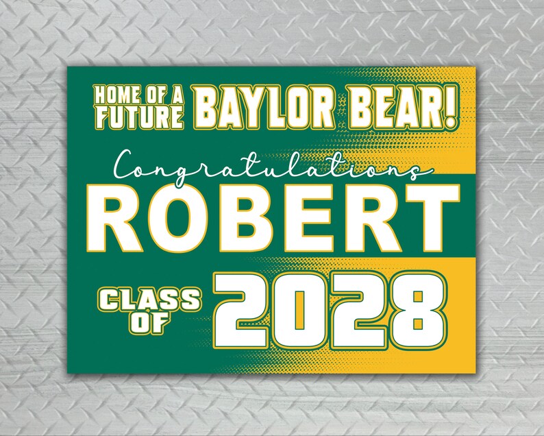 Custom Graduation Yard Sign 9-baylor Colors - Etsy