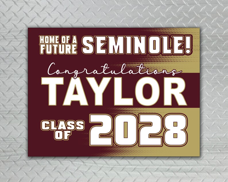 Custom Graduation Yard Sign 2-FSU Colors - Etsy