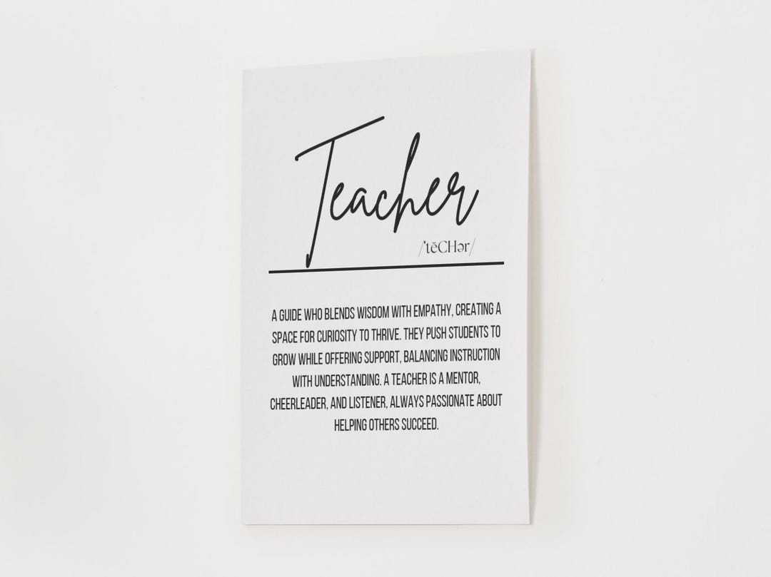 Teacher Definition PNG, Printable Wall Art, Teacher Appreciation Week ...