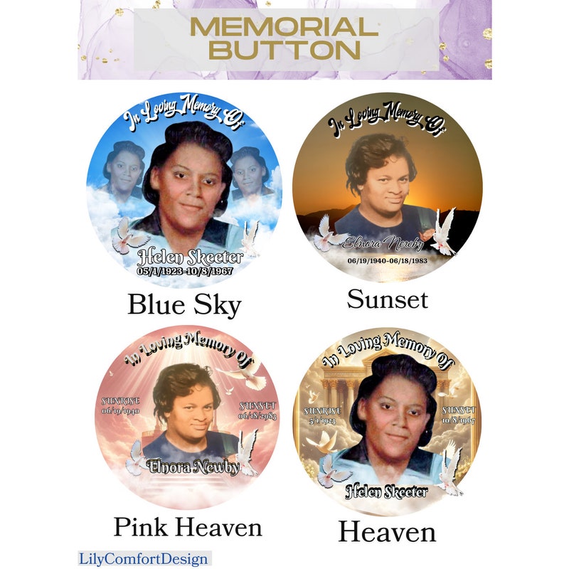 Memorial Buttons - Etsy