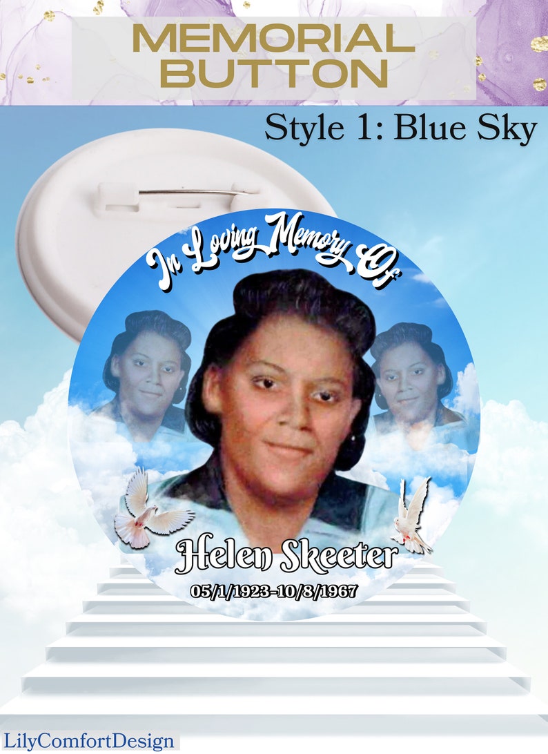 Personalized 3-inch Memorial Buttons: Cherish Loved Ones, Custom ...