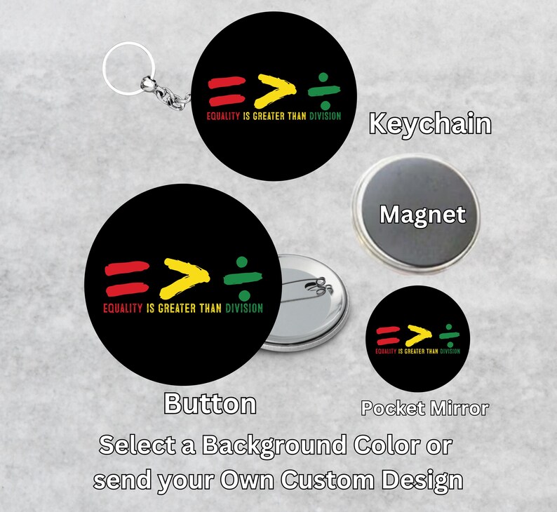 Equality is Greater Than Division Button | Black History Pin | Social ...