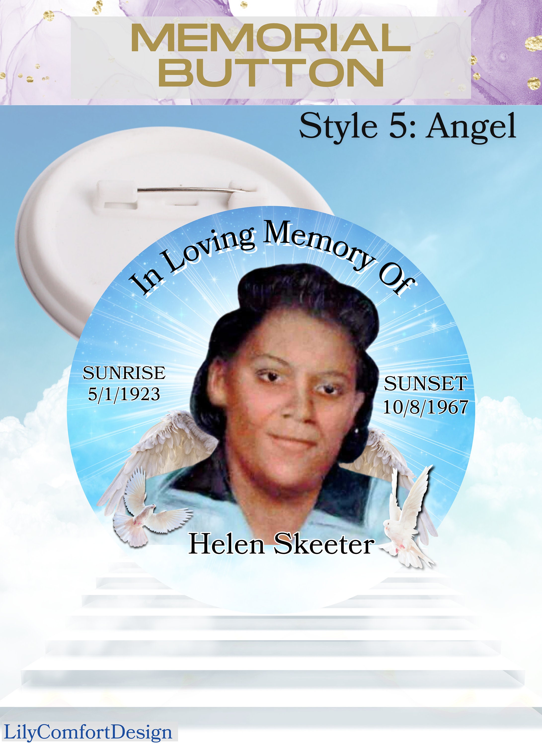 Personalized 3-inch Memorial Buttons: Cherish Loved Ones, Custom ...