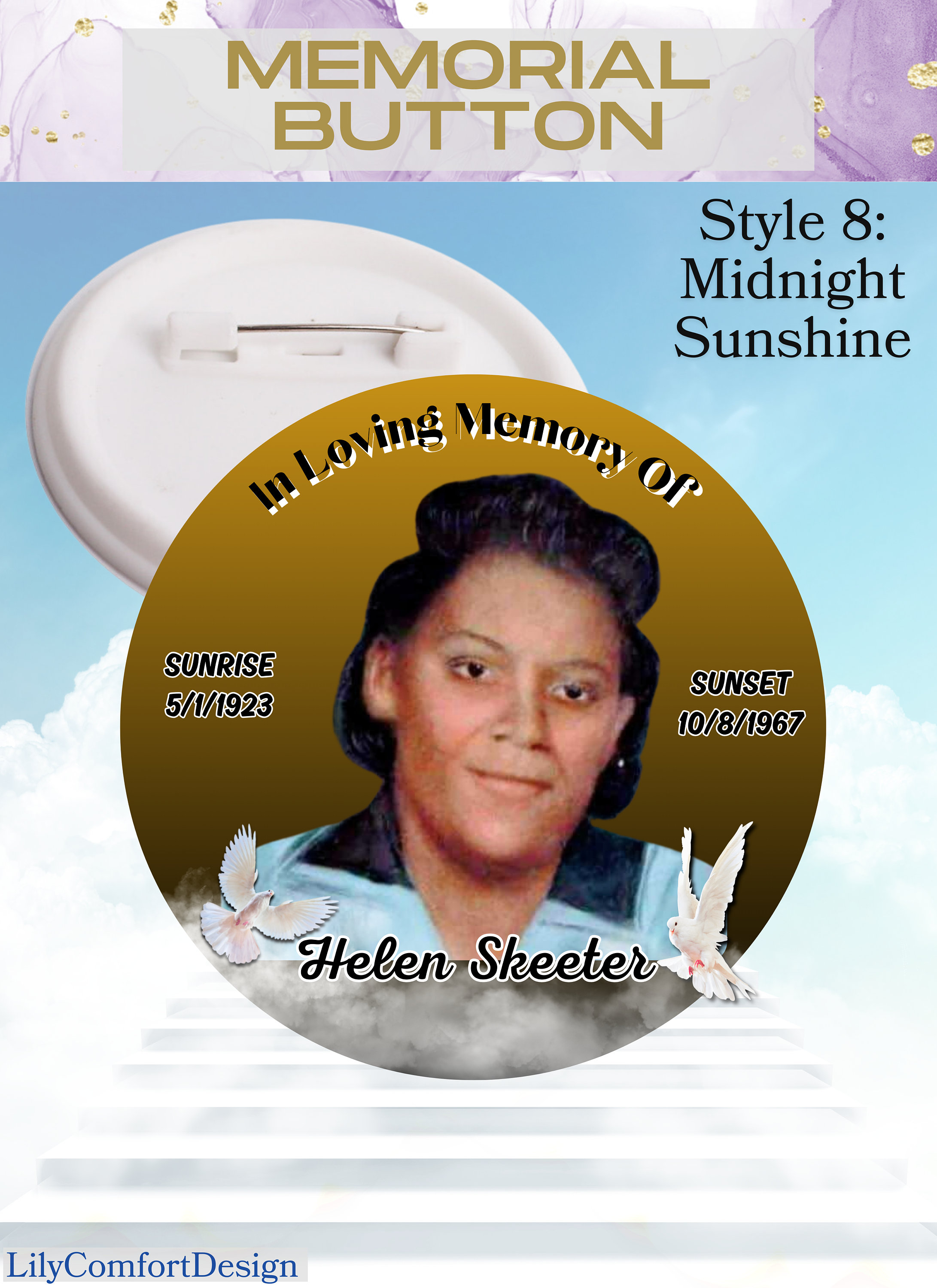 Personalized 3-inch Memorial Buttons: Cherish Loved Ones, Custom ...