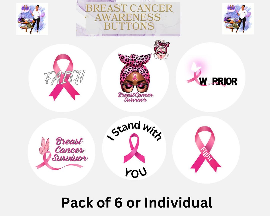 Breast Cancer, Breast Cancer Gifts, Breast Cancer Buttons, Breast ...