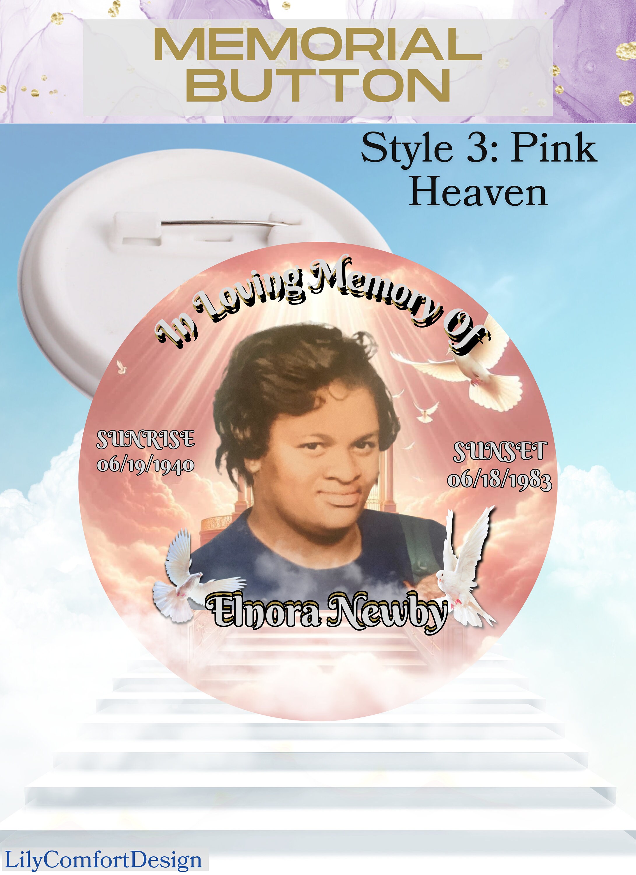Personalized 3-inch Memorial Buttons: Cherish Loved Ones, Custom ...