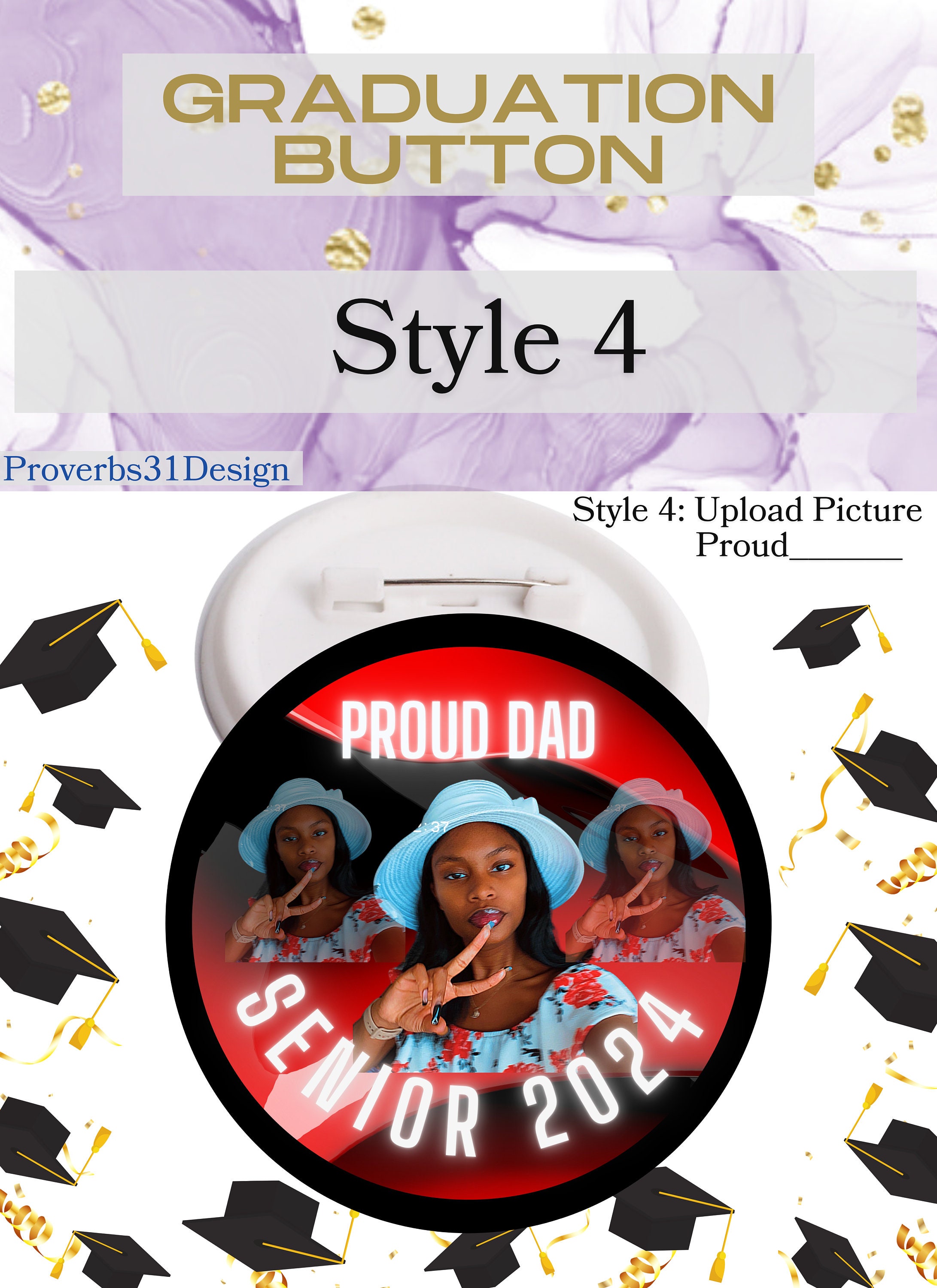 Custom Grad Buttons, Photo Buttons, Graduation Buttons, Custom Grad ...