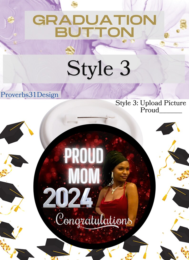 Custom Grad Buttons, Photo Buttons, Graduation Buttons, Custom Grad ...