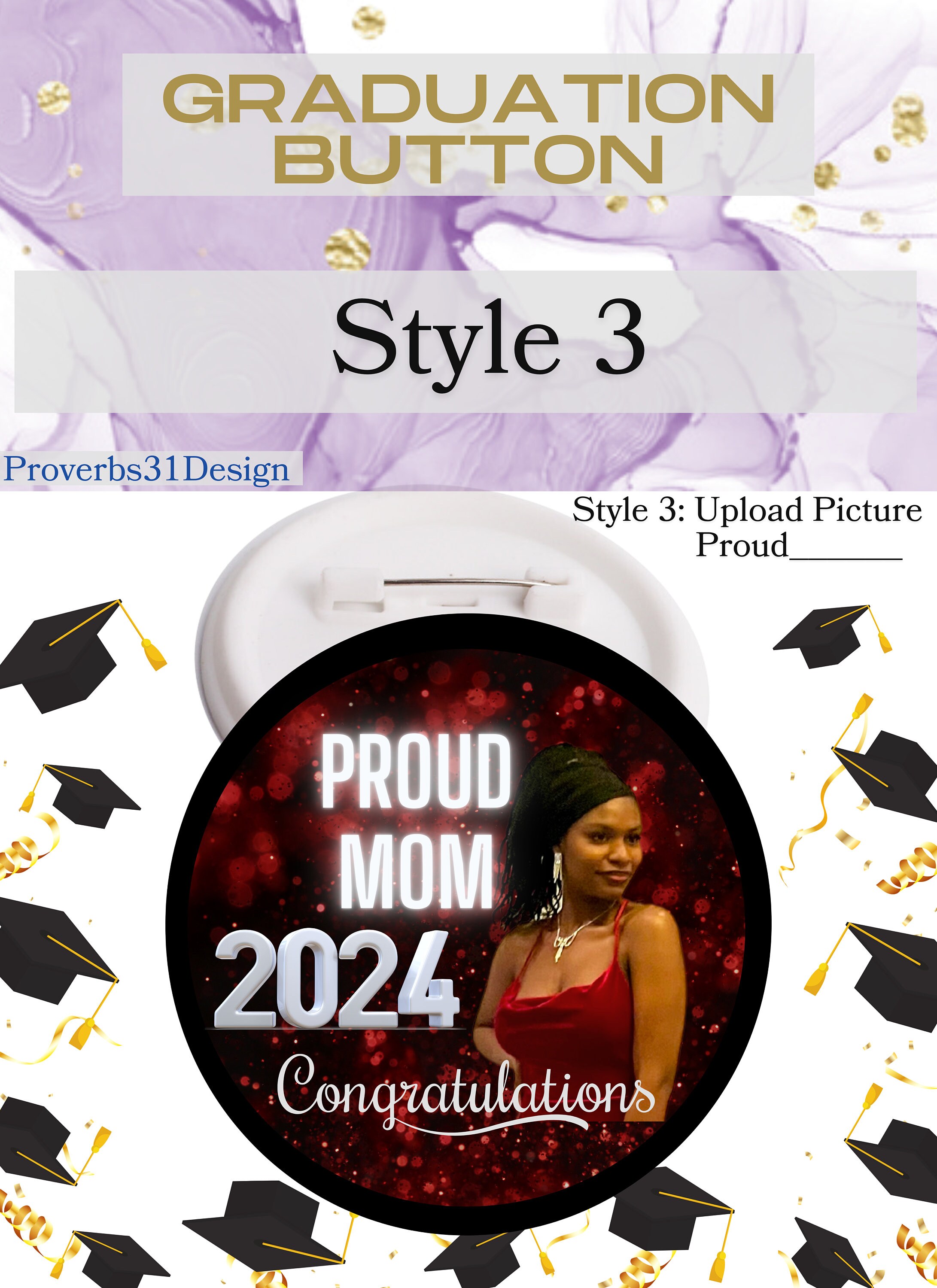 Custom Grad Buttons, Photo Buttons, Graduation Buttons, Custom Grad ...