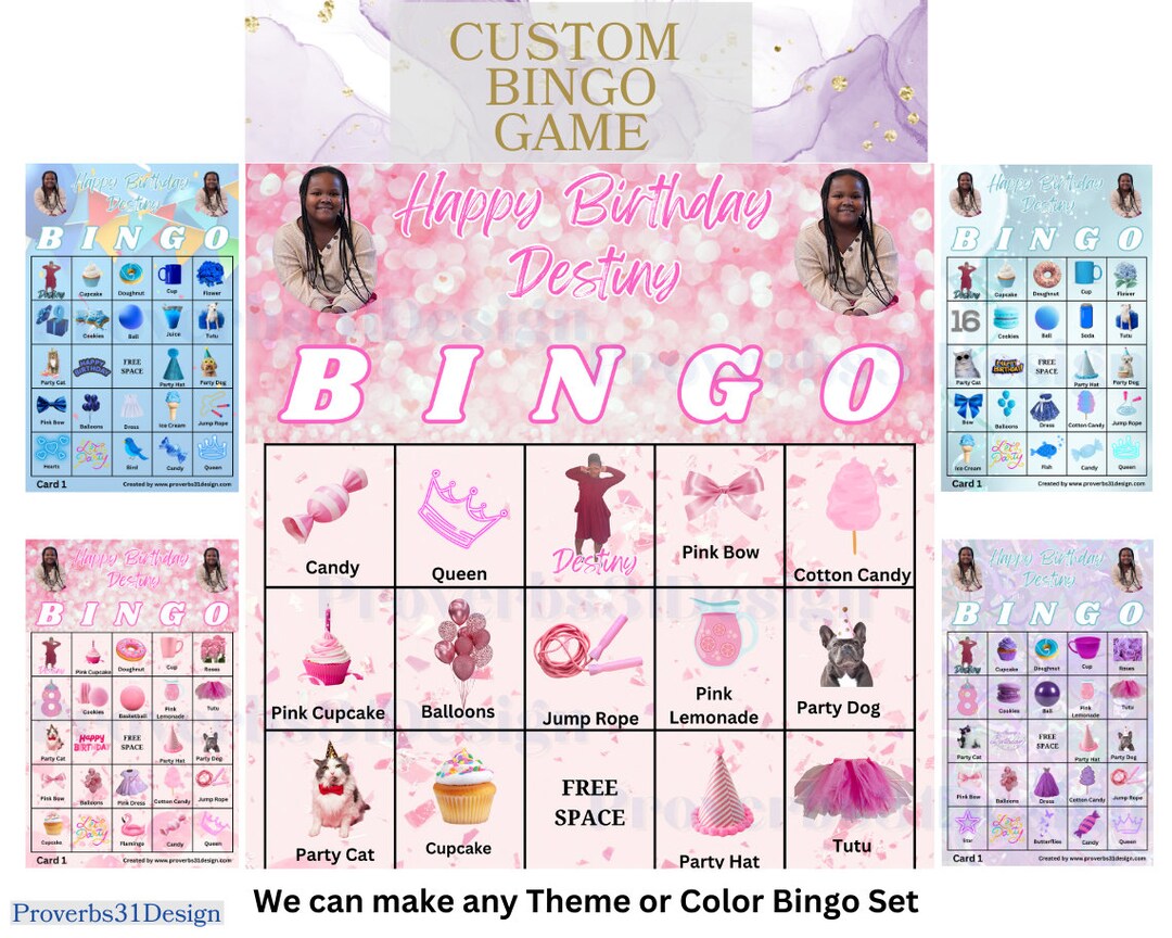Kids Birthday Custom Picture BINGO Game Personalized Party Activity ...