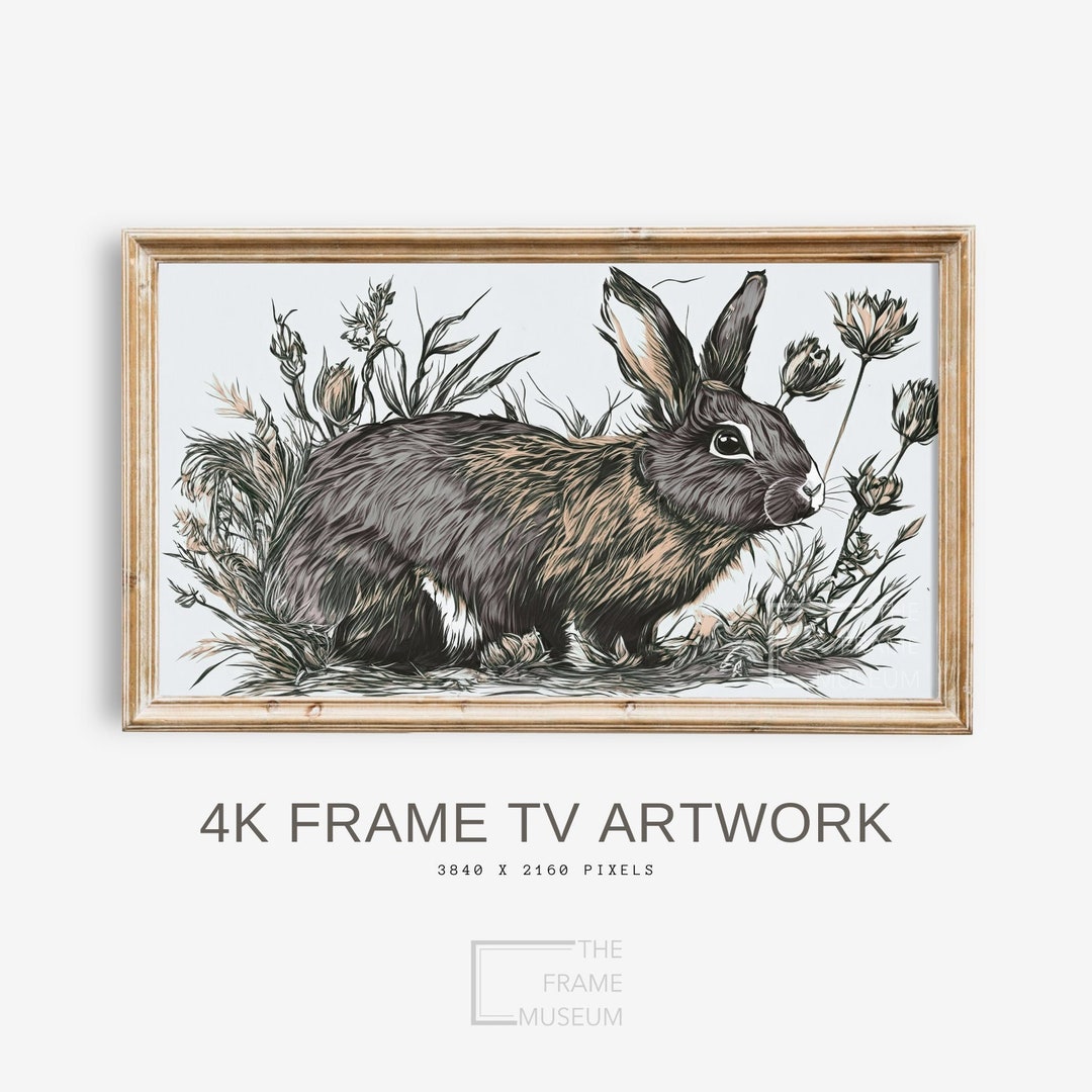 Samsung Frame TV for Easter / Screen-print Rabbit Design / Frame TV Art ...