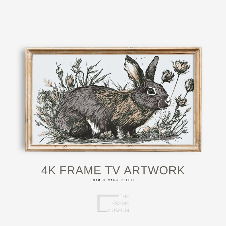 Samsung Frame TV for Easter / Screen-print Rabbit Design / Frame TV Art ...