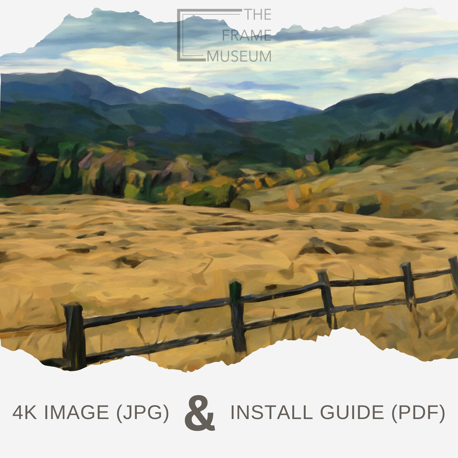 Frame TV Landscape Art for Frame Tv Mountain Scene Artwork Mountainside ...