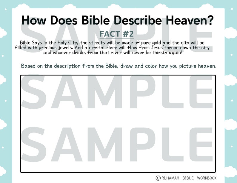Heaven Worksheets Sunday School Digital Worksheets - Etsy