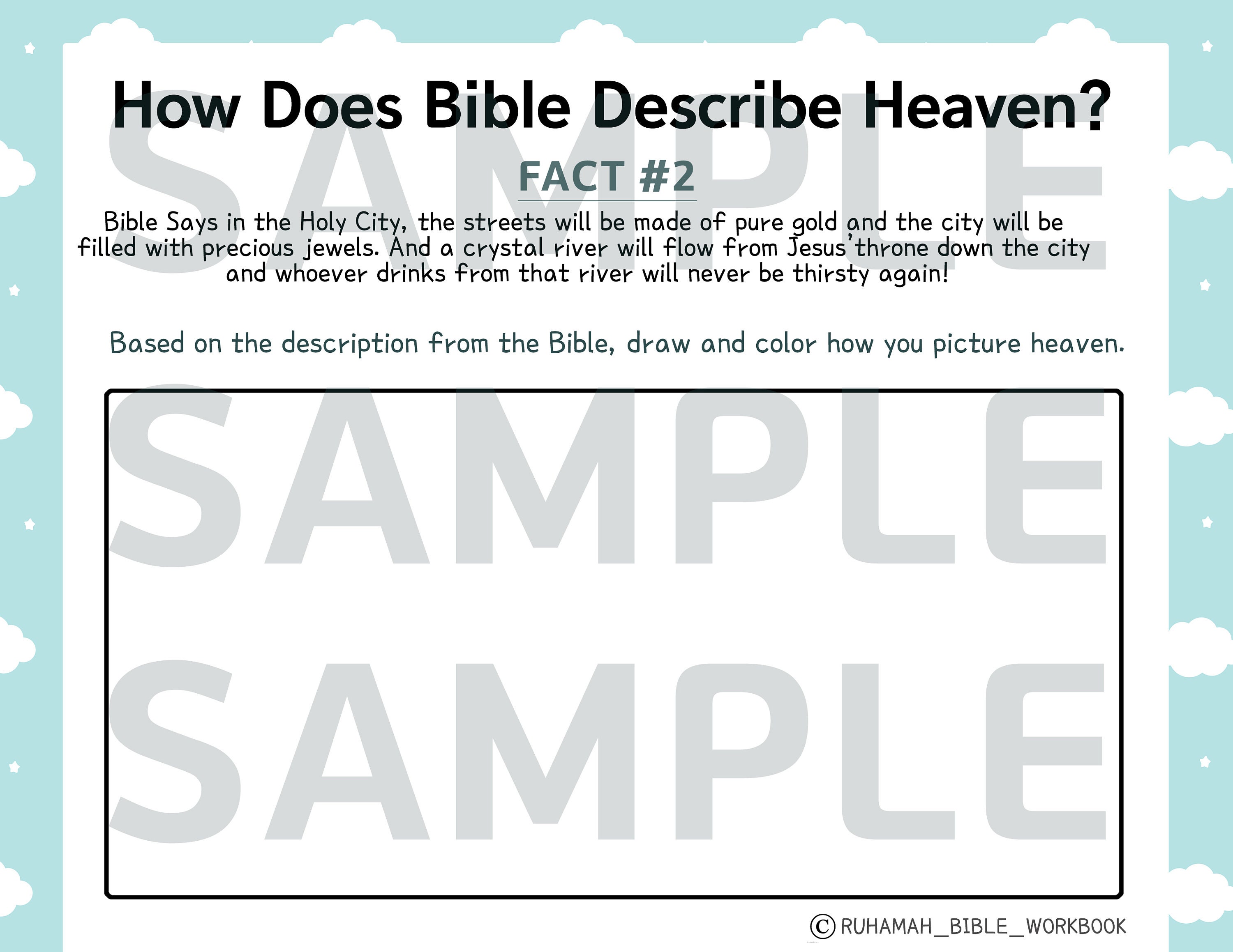 Heaven Worksheets Sunday School Digital Worksheets - Etsy