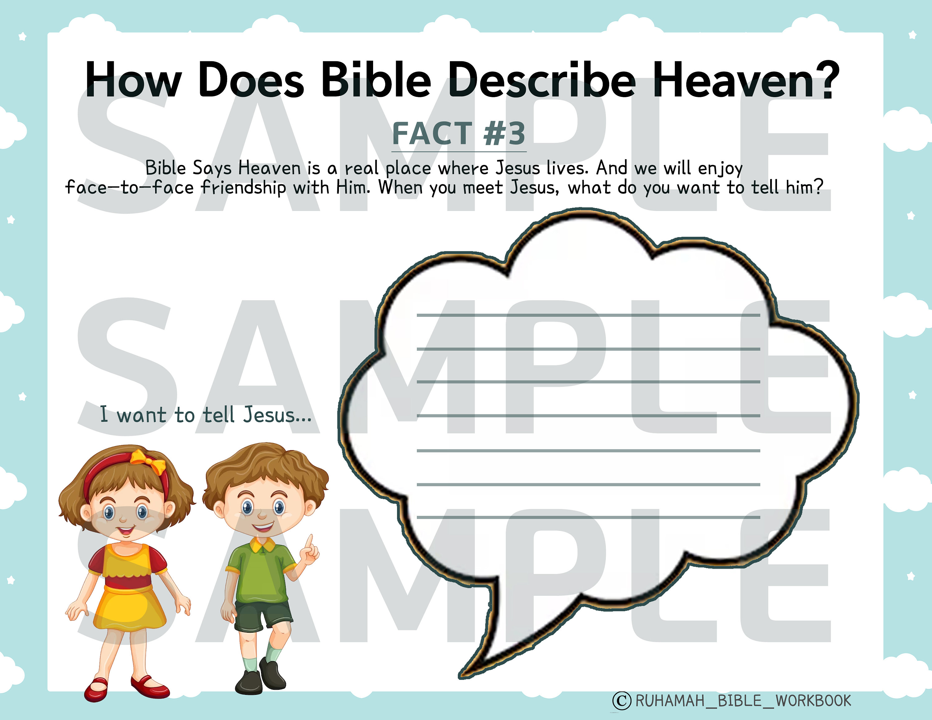 Heaven Worksheets Sunday School Digital Worksheets - Etsy