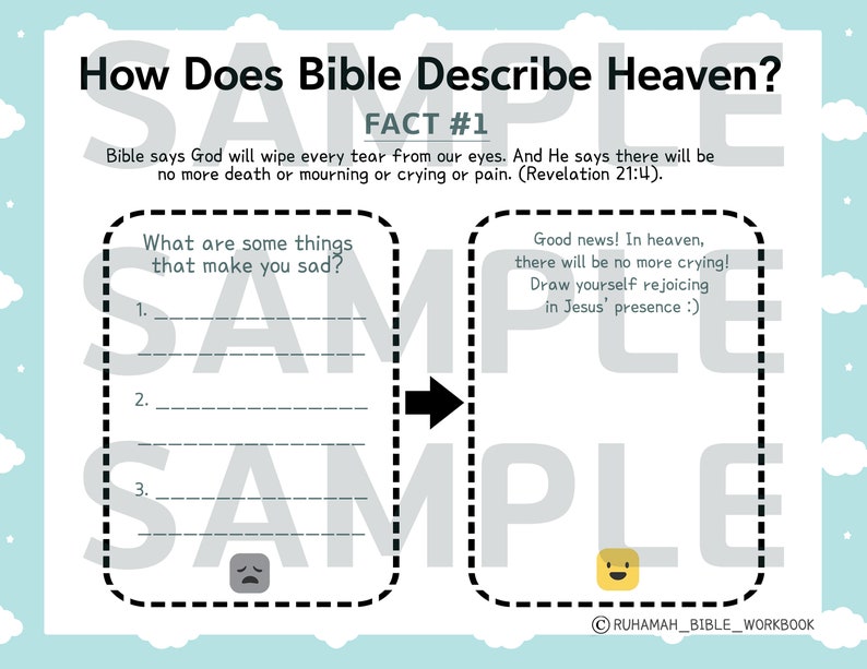 Heaven Worksheets Sunday School Digital Worksheets - Etsy