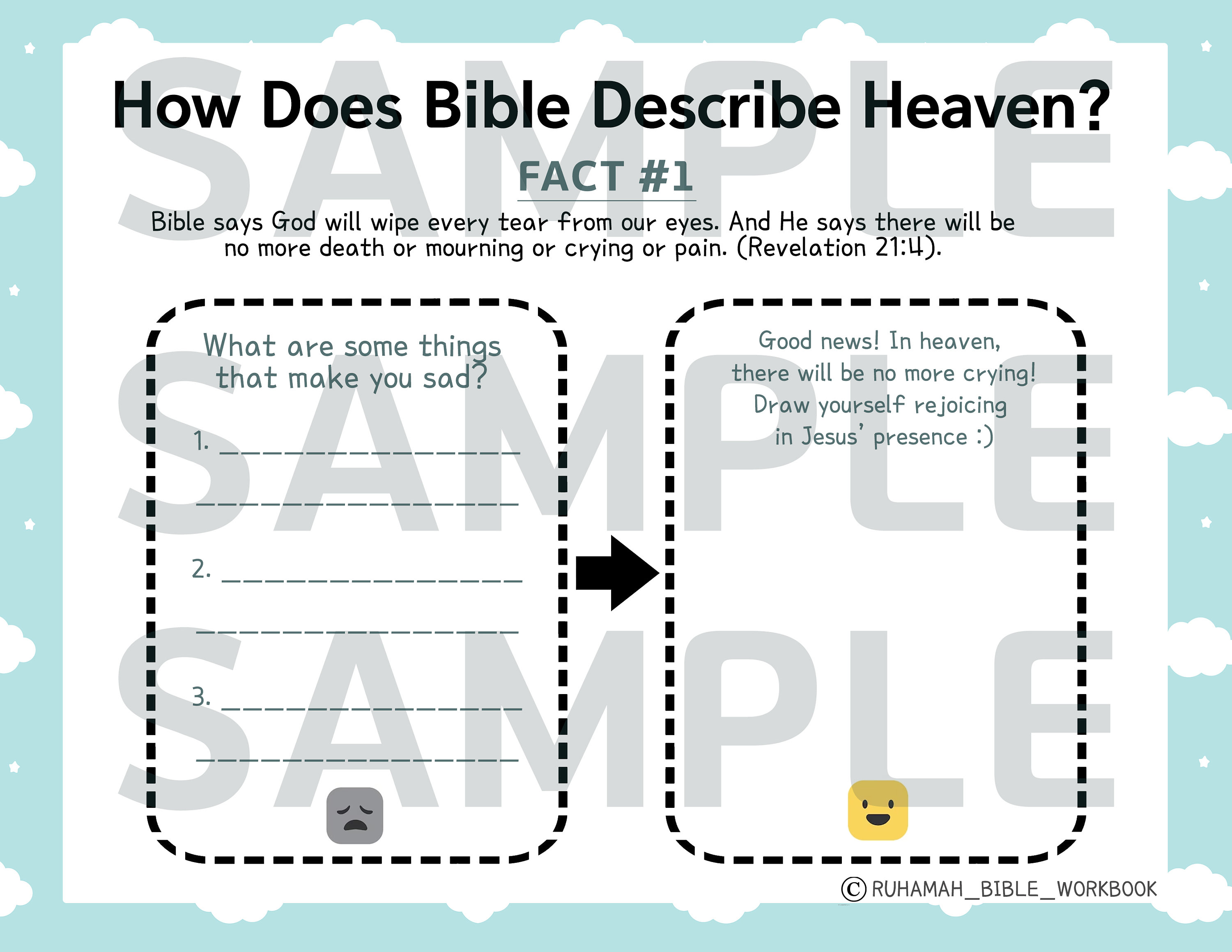 Heaven Worksheets Sunday School Digital Worksheets - Etsy
