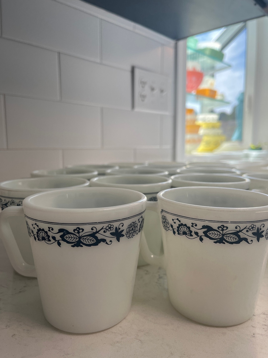 Set of 16! Old Town Blue Vintage Pyrex Mugs. - Etsy