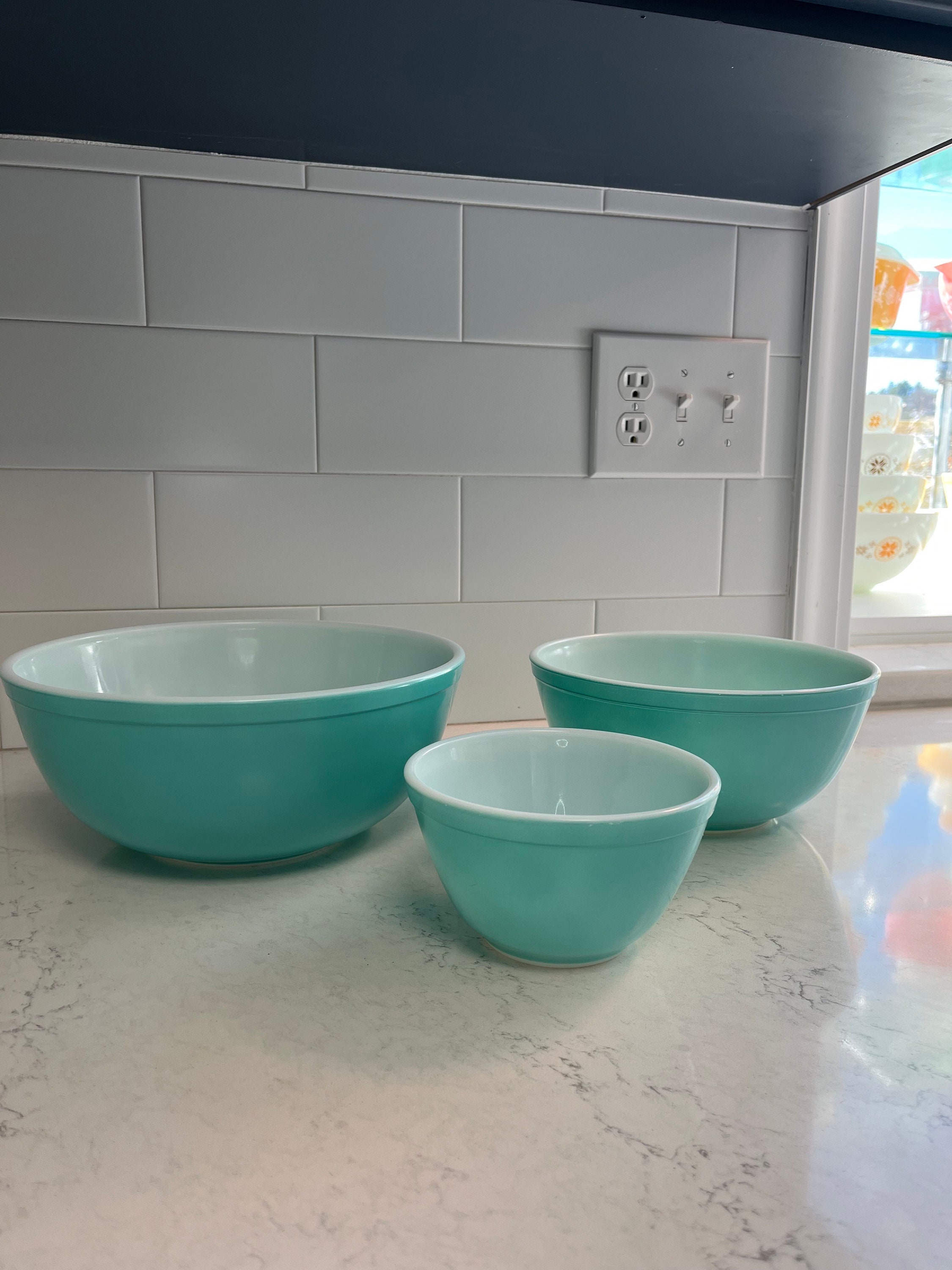 Vintage Pyrex Robin Egg Blue Set of 3/4 Nesting Bowls in GREAT ...