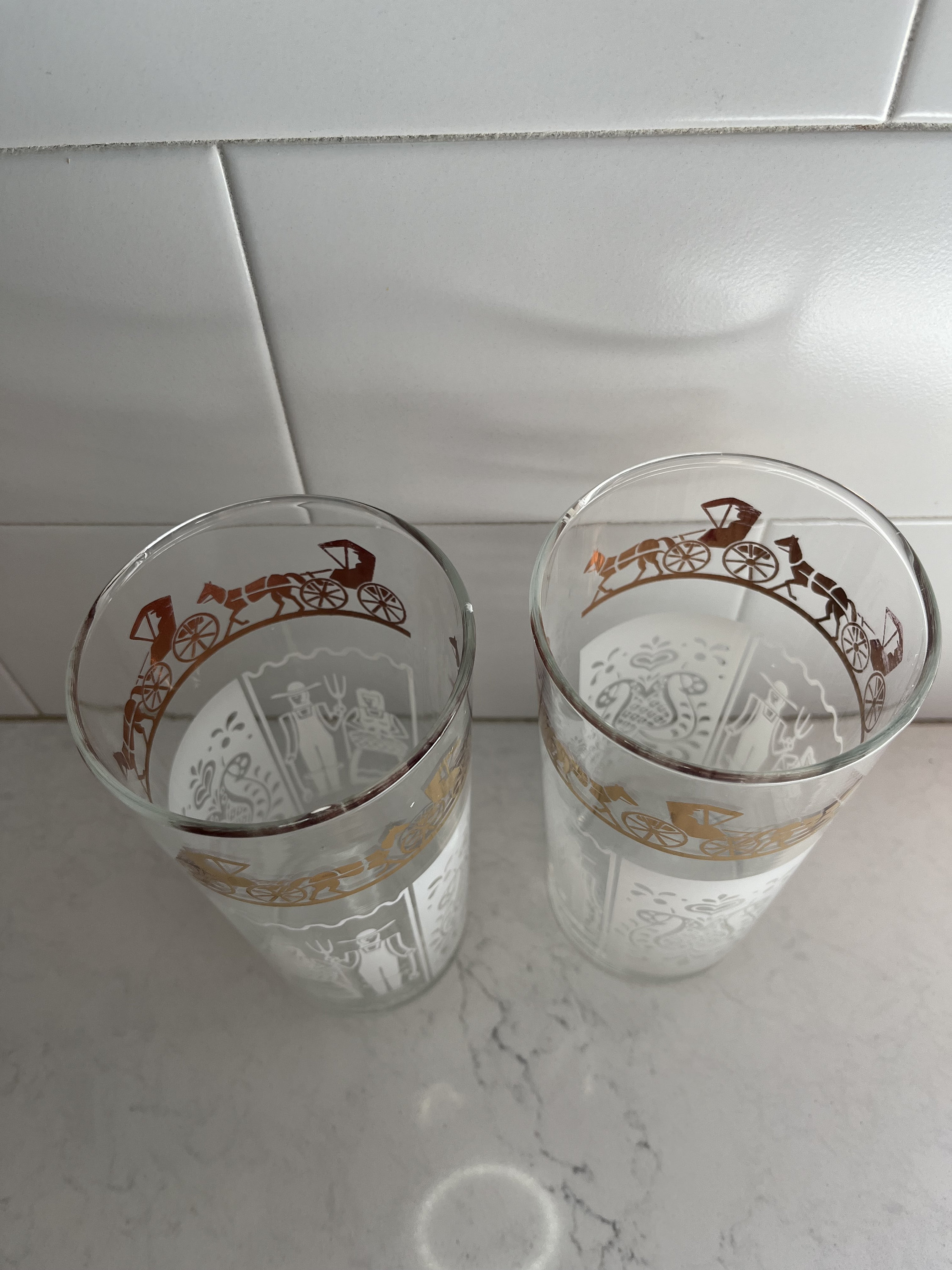 Vintage Anchor Hocking Drinking Glasses, Dutch Pattern - Etsy