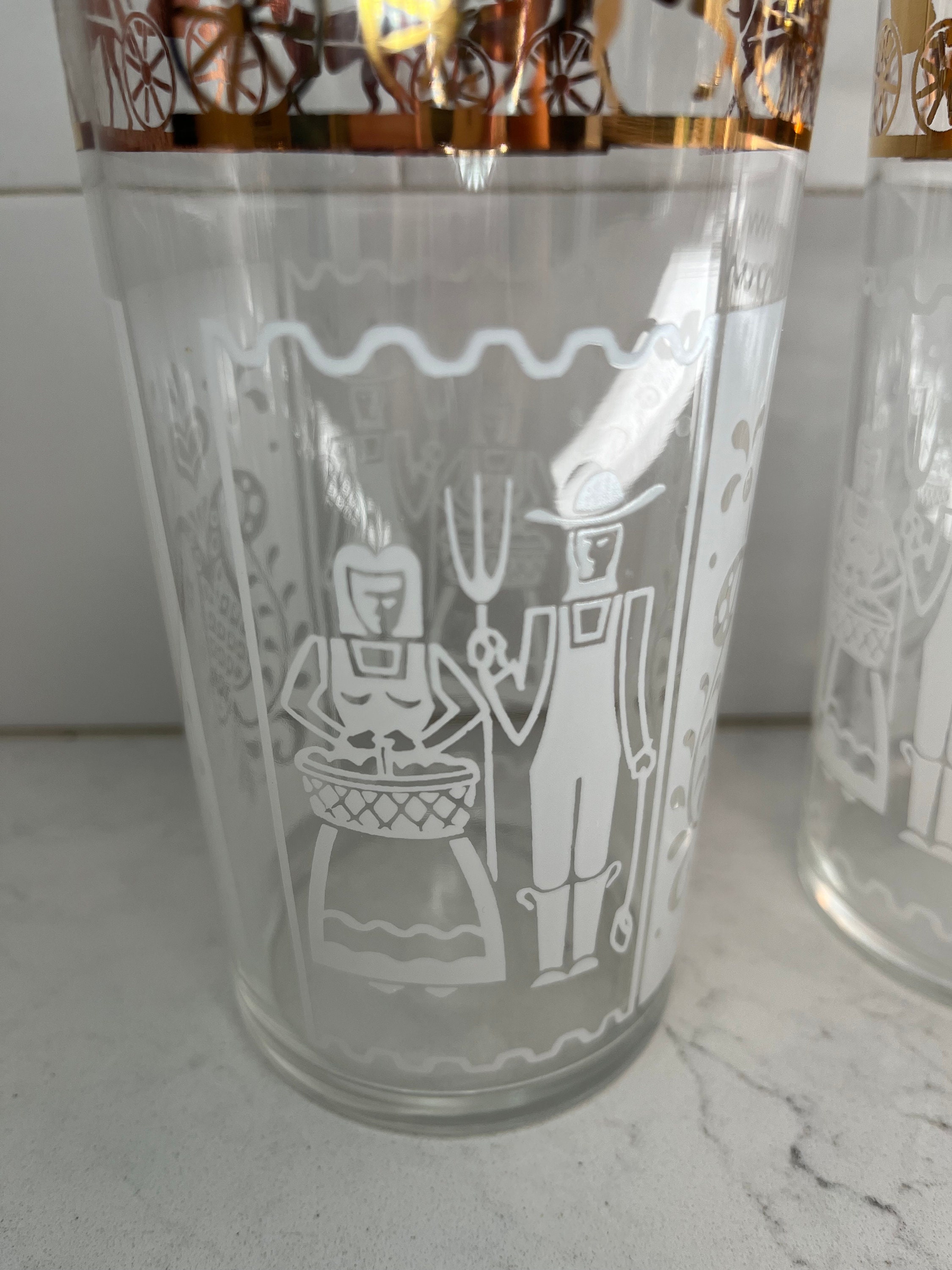 Vintage Anchor Hocking Drinking Glasses, Dutch Pattern - Etsy
