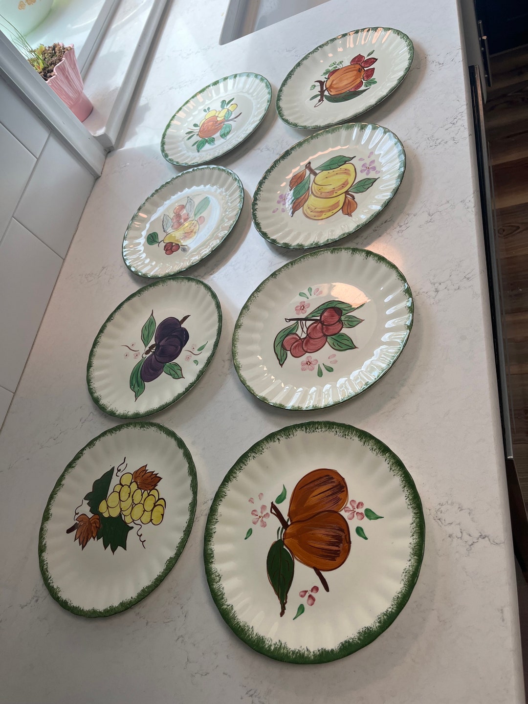 Vintage 1940s BLUE RIDGE Pottery Salad Plates. Set of 8. - Etsy