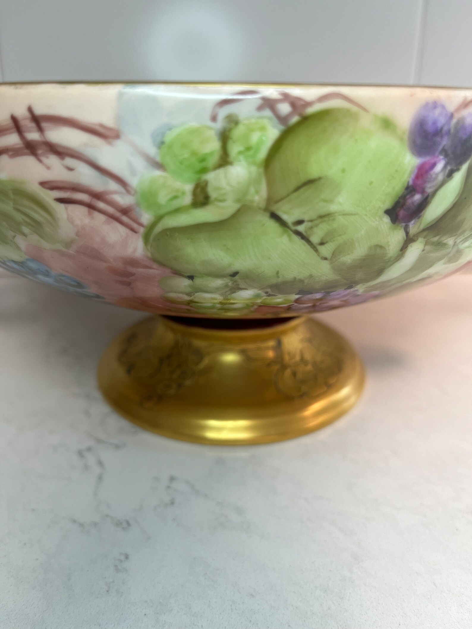 Antique Rosenthal Selb Bavaria Empire Hand Painted Pedestal Centerpiece ...
